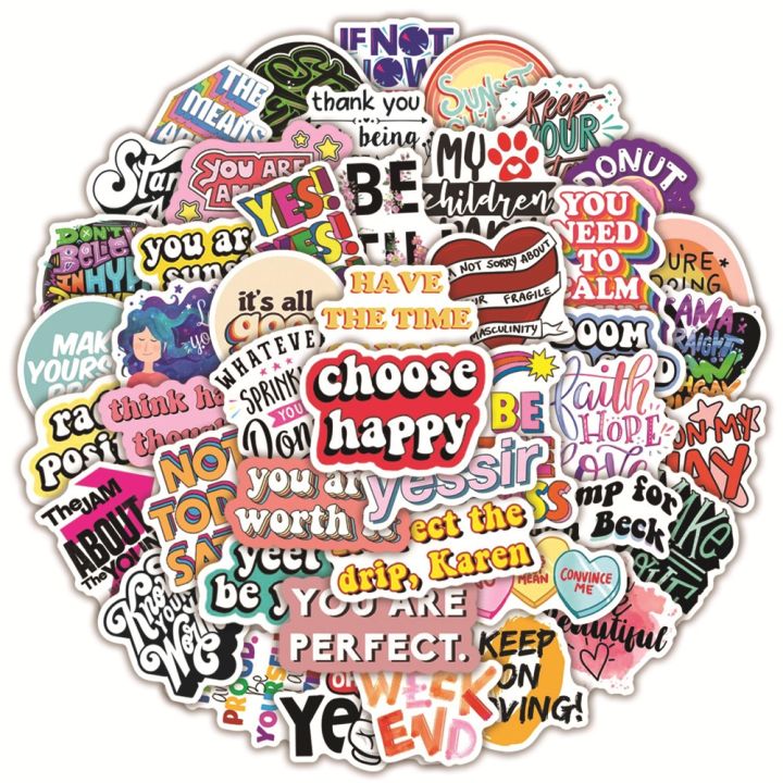 50pcs Inspirational Quote Stickers Vision Board Motivational Sticker ...