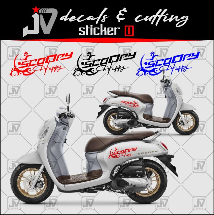 sticker scoopy happy cutting sticker buat body scoopy belakang | Lazada ...