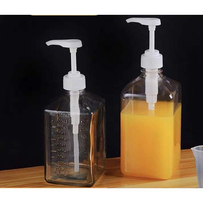 Glass Syrup Bottle Container with Pump 1100ml (10cc) for Juice ...