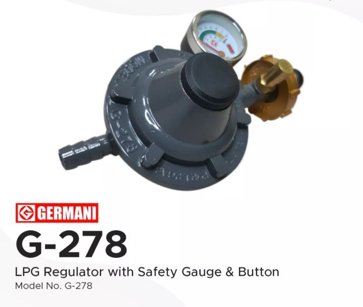 G-278 Germani lpg Regulator with safety button and gauge | Lazada PH