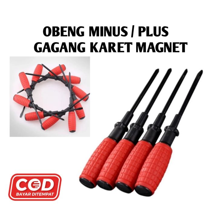 Obeng Plus Min Kembang 8 Inch Minus Anti Slip Ples + - 8" In Magnet ...