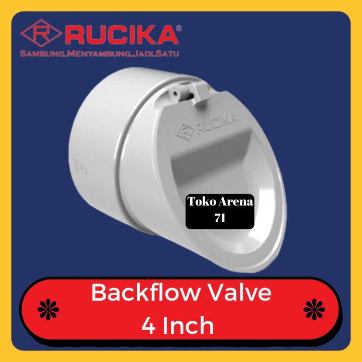 Backflow back flow Valve 4" 4 inch PVC Rucika Tutup pipa anti tikus ...