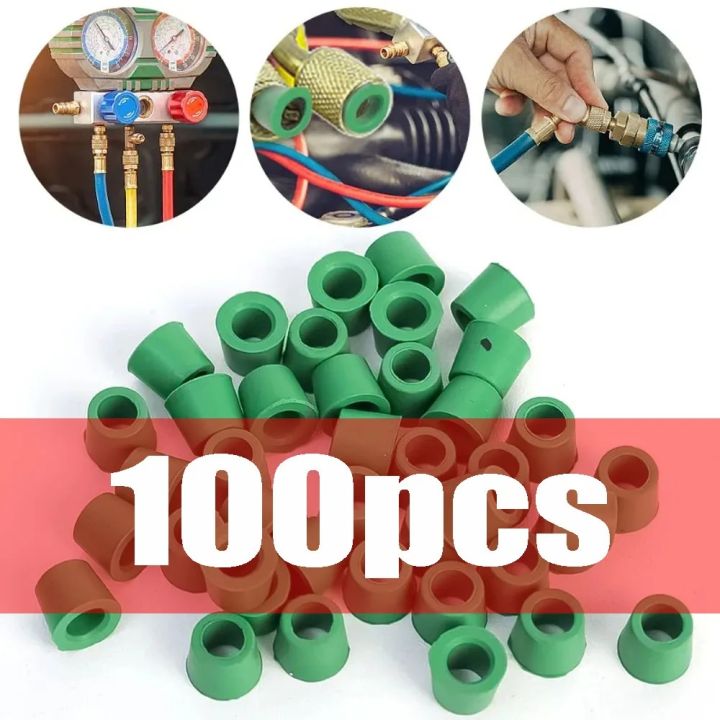 Green Air Conditioning 100/50pcs 1/4'' Charging Hose 1/4'' Valve Gasket ...