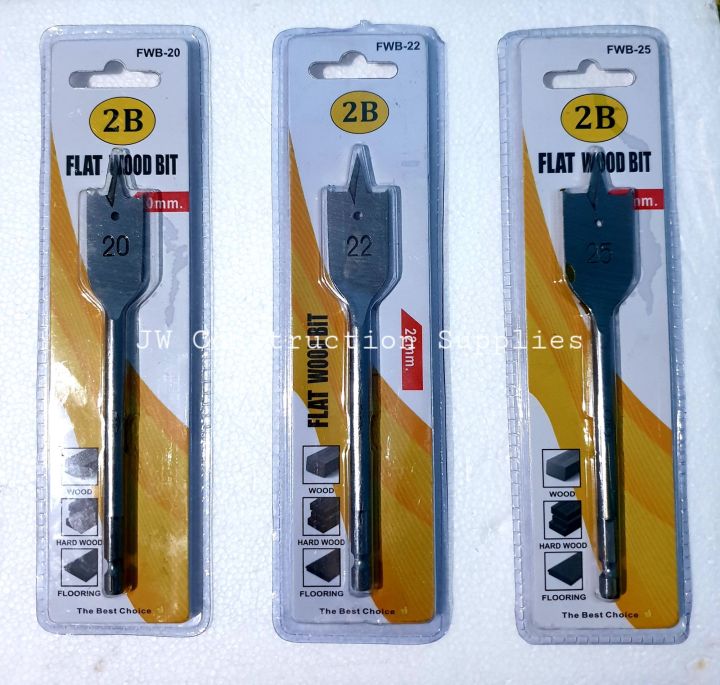2B Flat Wood Bit (18mm, 19mm, 20mm, 22mm, 25mm) | Lazada PH