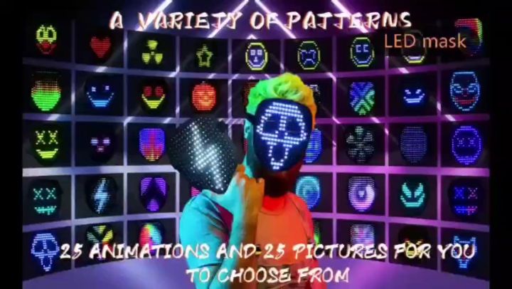 Topeng Muka LED Sensor Control LED Mask Face Transforming Gesture ...