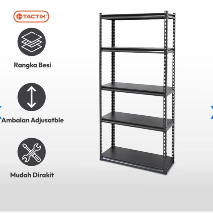 Tactix Rak Besi 5 Tingkat | Rak Serbaguna | Rak Besi Barang | Lazada ...