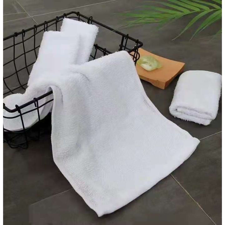 12 pcs. Plain white face towel good quality smooth to skin | Lazada PH