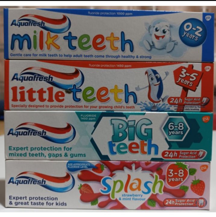 Aquafresh Milk/Little/Big teeth/Splash Strawberry toothpaste 50ml ...
