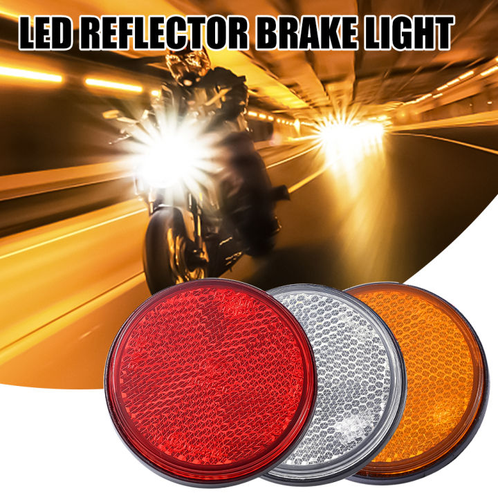 2PCS 12V Red White Amber LED Reflector Rear Tail Brake Stop Warning ...