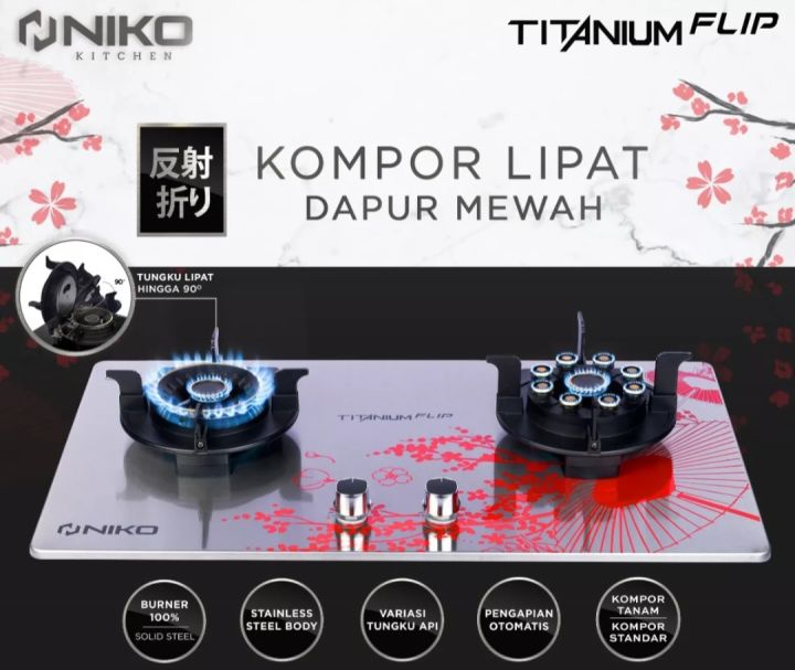 KOMPOR TANAM NIKO 2 TUNGKU TITANIUM FLIP | Lazada Indonesia