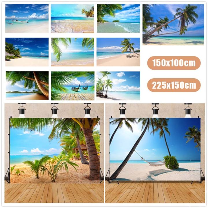 5x3ft/7x5ft Photography Backdrops Summer Beach Seaside Sky Theme Vinyl ...