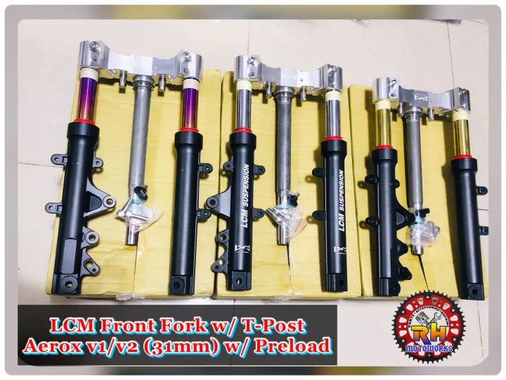 LCM Front Shock for Aerox w/ T-Post (31mm) with PRELOAD ADJUSTER ...