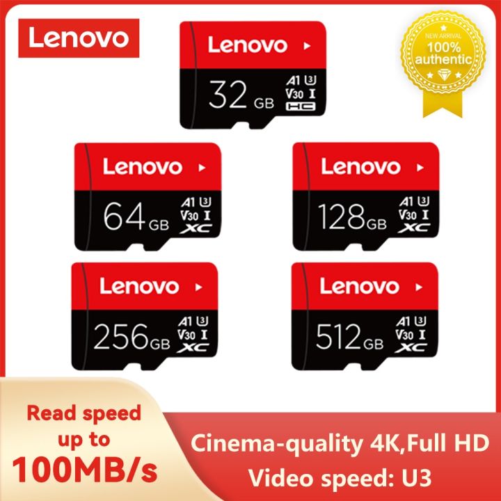 Lenovo Memory Card 512GB 256GB 128GB 64GB 32GB U3 V30 4K Full HD Micro ...