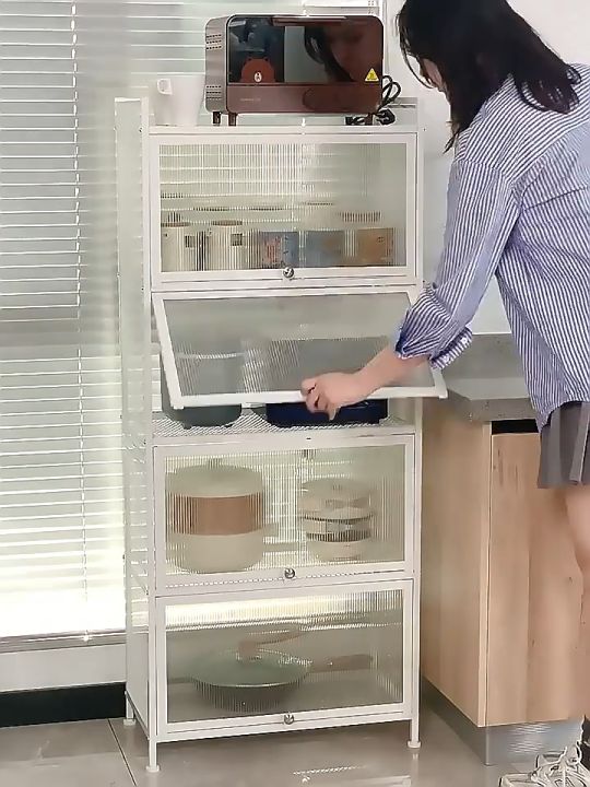 Kitchen Cabinet Storage With Door Floor-standing Multi-layer Microwave ... Kitchen Cabinet Storage With Door Floor-standing Multi-layer Microwave ...