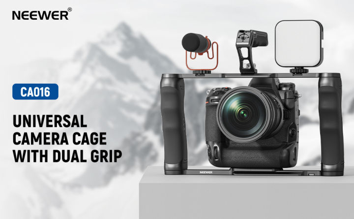 NEEWER Video Camera Cage Rig with Arca Type Base , Dual Grips, 3/8 ...