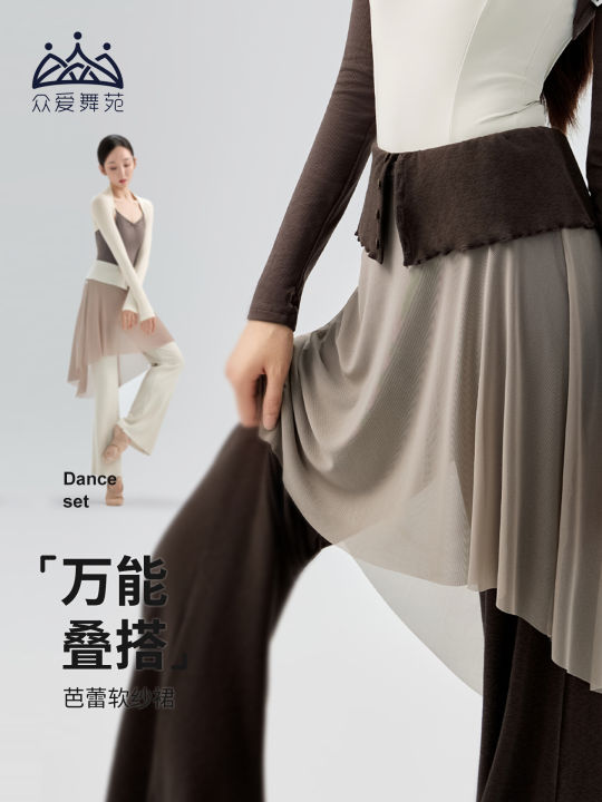 Adult Women's Ballet Dance Skirt Practice Uniform Elastic Net Half ...