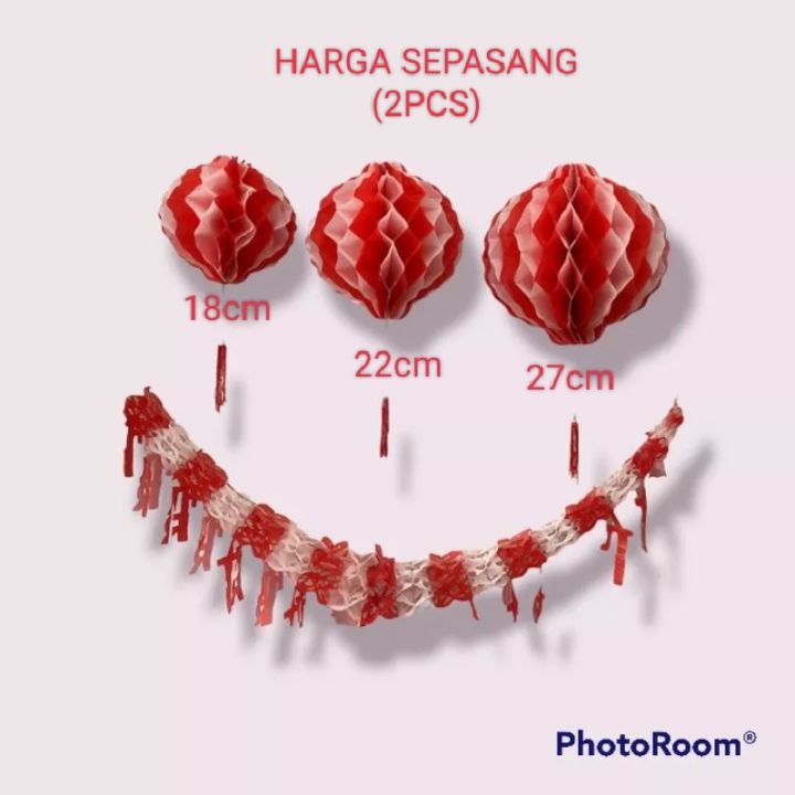 Lampion PVC Merah Putih Hiasan 17 Agustus Kemerdekaan RI Dekorasi HUT ...