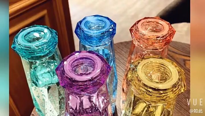 【I Furniture store】กระบอกน้ำแก้วแบบใส A300 แก้วคริสตัล 420ML กระติกน้ำ ขวดแก้วคริสตัล มีให้เลือก ...