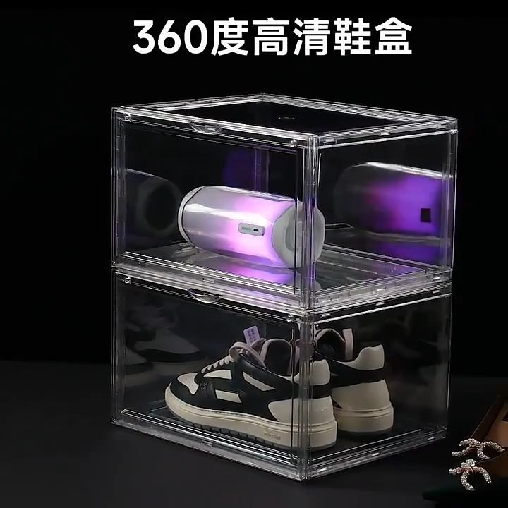 Shoe Box Storage Shoes Organiser Stackable Unisex Interlock Side Open ...