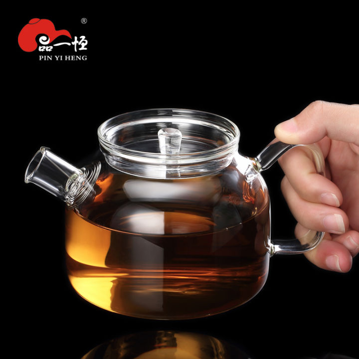 Thickened Glass Tea Pot with Filter Heat Resistant Tea Brewing Pot Full ...