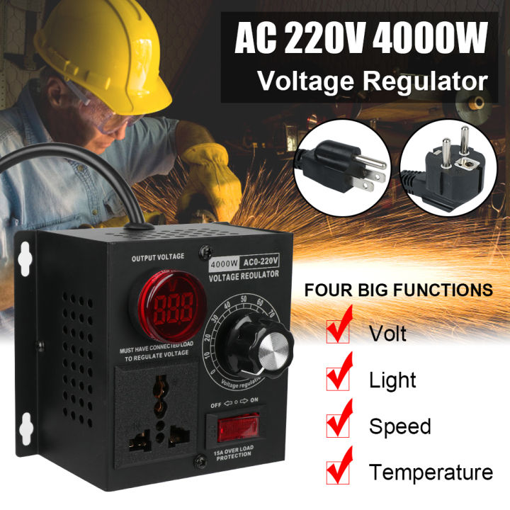 Portable For Light Speed Temperature Volts Voltage Regulator Variable Voltage Controller AC 220V ...