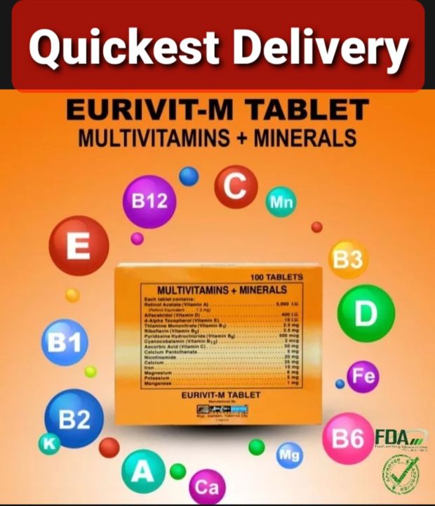 Eurivit-M tablet Multivitamins + Minerals.Expires 2024. FDA approved ...