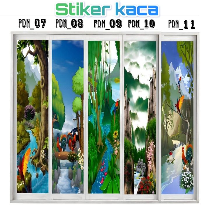STIKER KACA TEMPEL PADA KACA BENING ATAU KACA HITAM MOTIF PEMANDANGAN ...