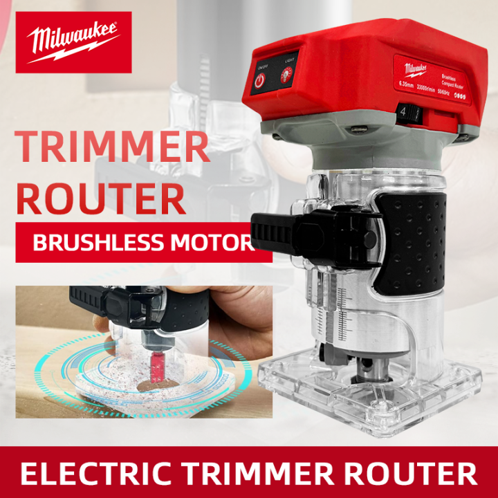 Milwaukee Brushless Trimmer Cordless Electric Router Carpenter Milling ...