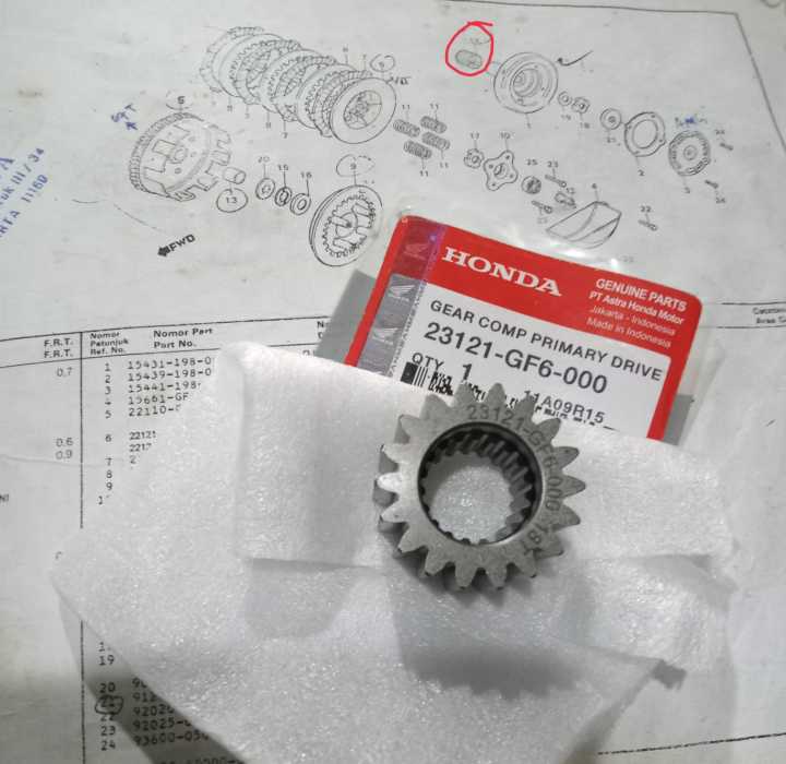 Gear Comp Primary Drive Atau Gigi Kopling Kecil Honda Win 100 Kode ...