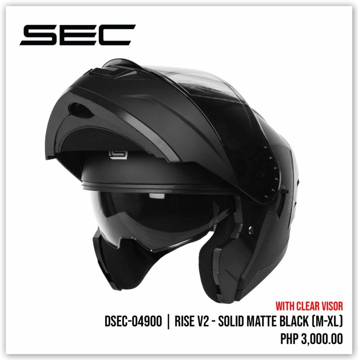 sec rise version 2 modular helmet with FREE SMOKE LENS & SPOILER ...