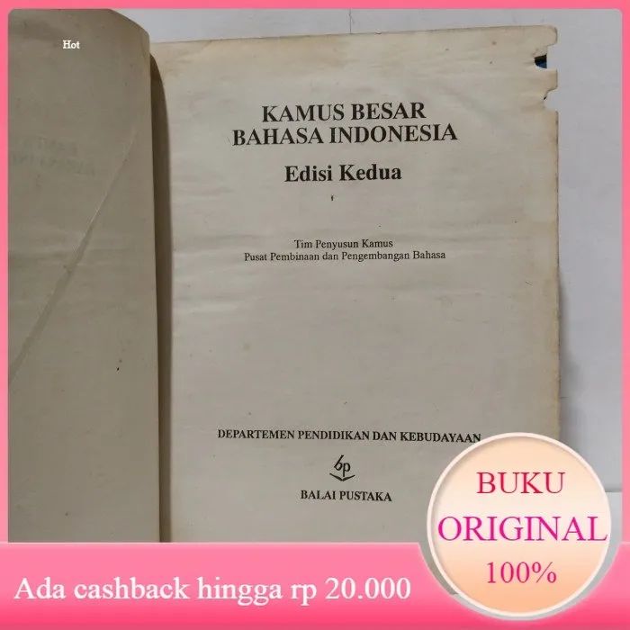 KAMUS BESAR BAHASA INDONESIA Edisi Kedua Balai Pustaka Original Bekas ...