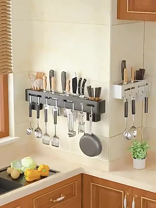 KAMAN Rak Dapur Stainless Steel Rak pisau Dapur Tempat Sendok Rak ...