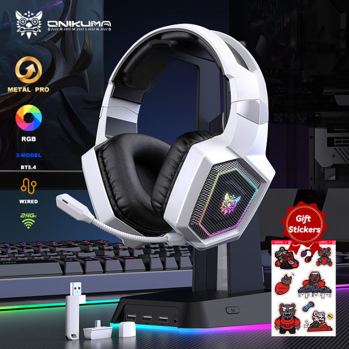 ONIKUMA 2.4GHz Wireless Gaming Headset For PS5 PS4 PC Mac Noise ...