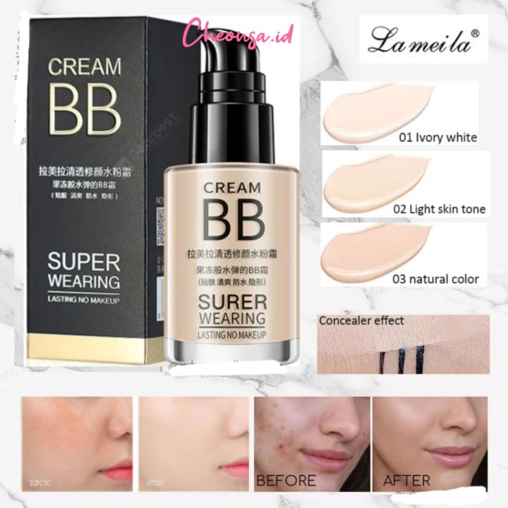 ORIGINAL | LS Lameila BB Cream Super Wearing Long Lasting Foundation Alas Bedak Tahan Lama ...
