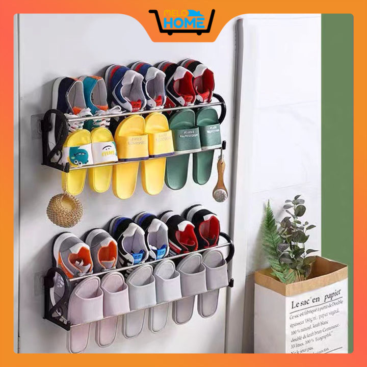 Wall Mounted Shoe Rack Slipper Organizer Slipper Rack Organizer ...