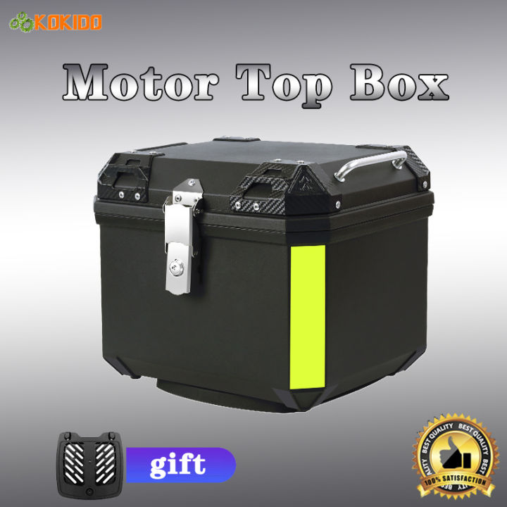 Top Box Motorcycle Box ABS Material 45L Capacity Motorcycle trunk Helmet Box Storage Tool ...