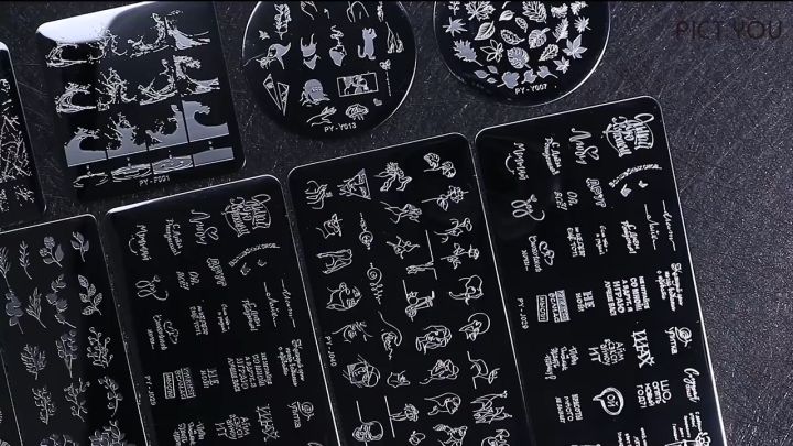12 Gaya / Set Template / Manicure Transfer Template Stencil Motif ...