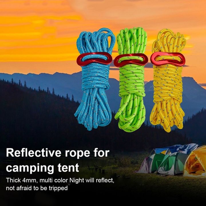 Outdoor Roof Windproof Rope Support Pole 4m Tent Reflective Camping ...