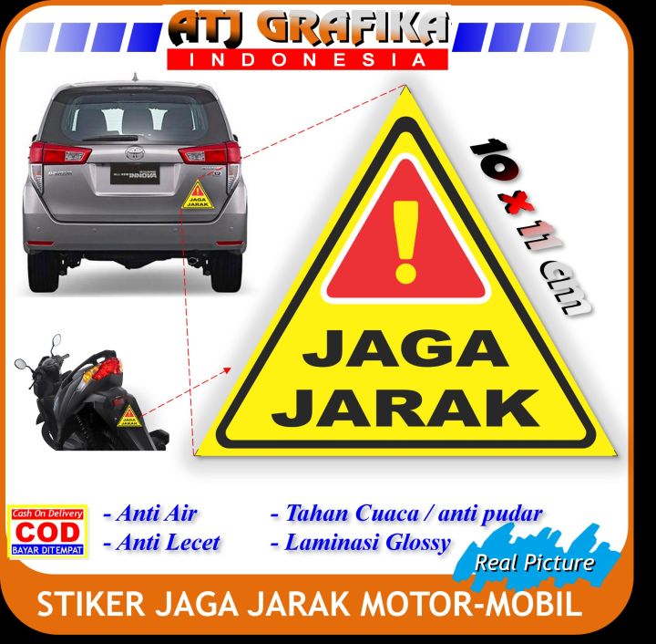 stiker mobil motor new jaga jarak segitiga sticker keamanan berkendara ...