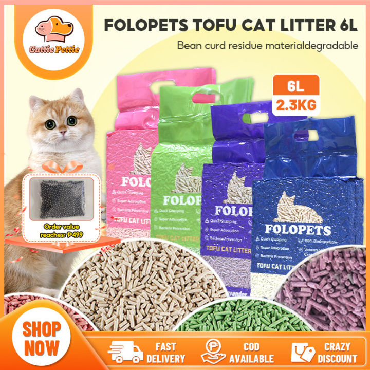 FOLOPETS Tofu Cat Litter Mixed Cat Litter Sand 6/7L Natural Fresh ...