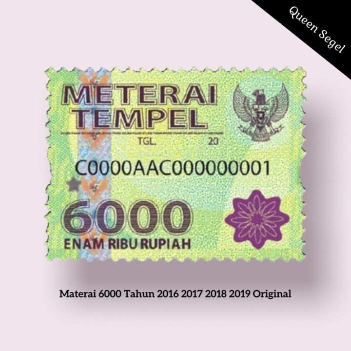 Materai 6000 Asli Tahun 2015 2016 2017 2018 2019 2020 | Lazada Indonesia