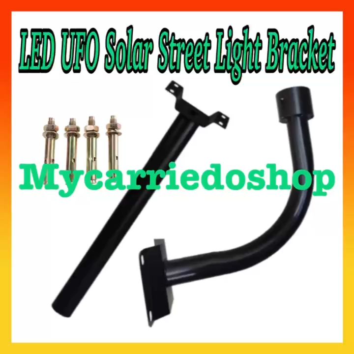 Bent Steel Arm Pole Straight Light Pole Wall Arm Pole For LED UFO Solar ...