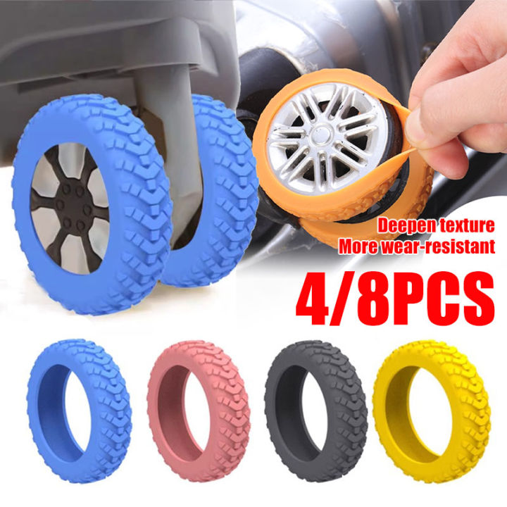 YESPERY 4/8Pcs Silicone Wheels Protector For Luggage Reduce Noise ...