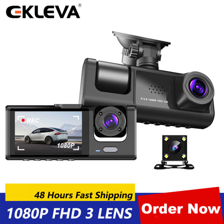 EKLEVA Car Video Recorder 3 in 1 FHD 1080P 3 Camera Car DVR Dashcam ...