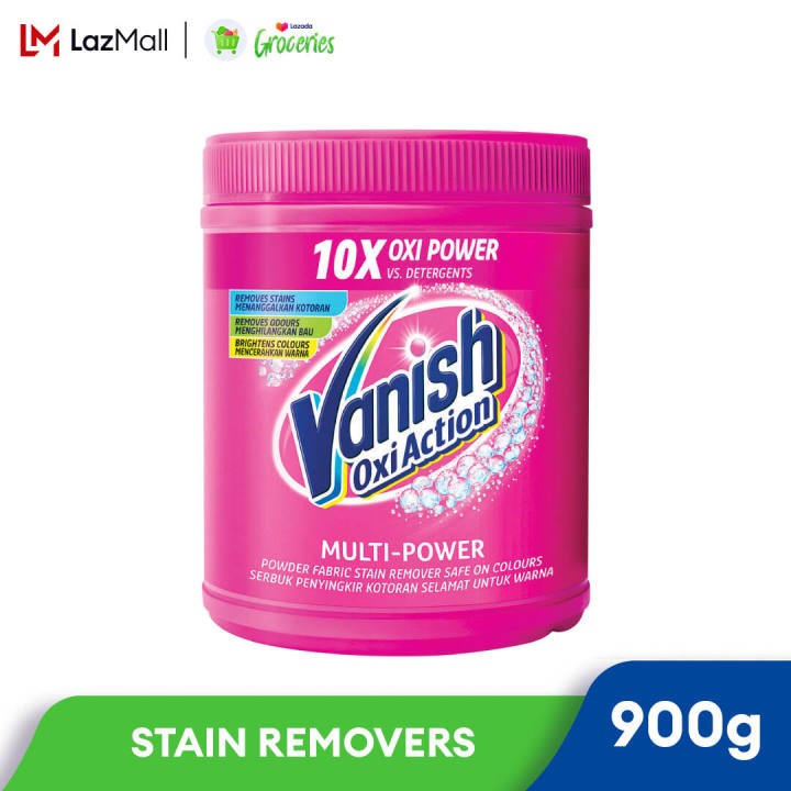 Vanish Fabric Clothes Oxi Action Stain Remover Pink Powder Tub (900g ...