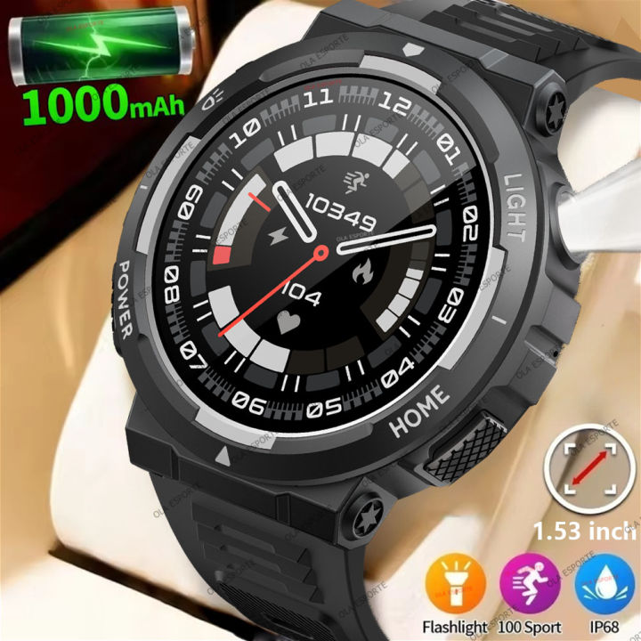 Smart Watch 3ATM Waterproof 1.53" Men Sport With GPS Tracker And LED ...