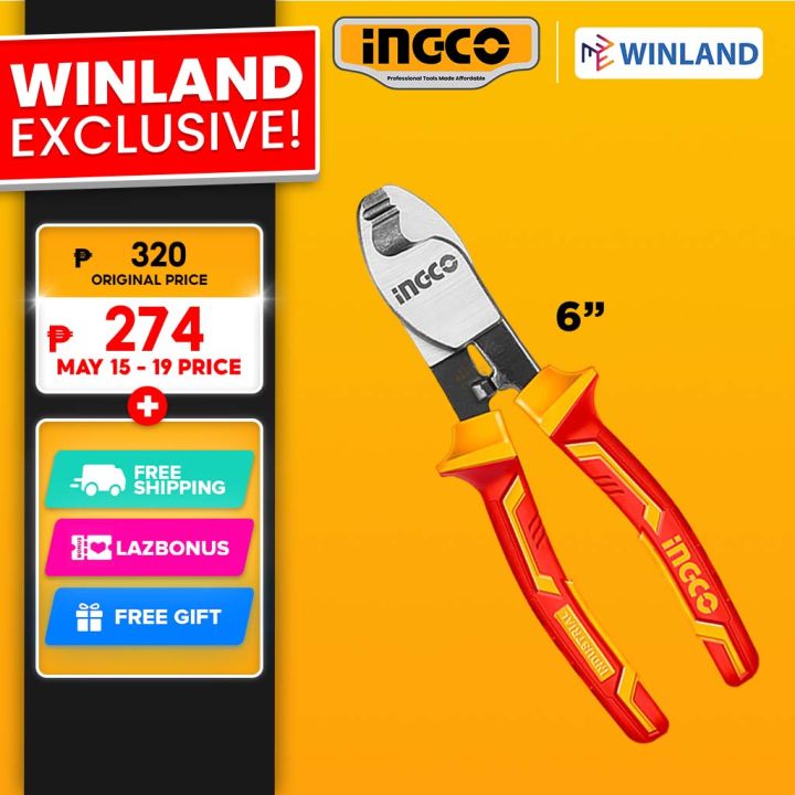 Ingco by Winland 6inches (160mm) Insulated Cable Cutter HICCB28160 ING ...