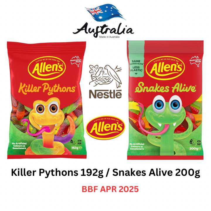 Allen’s Australia Jelly Killer Pythons / Snakes Alive 190g (BBF APR 25) | Lazada.co.th