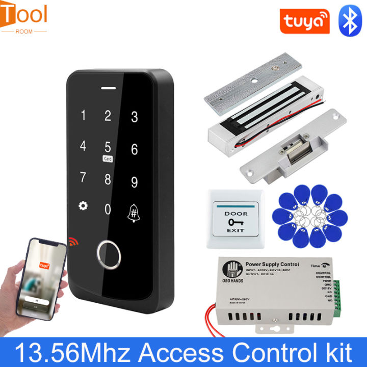 Access Control Keypad NFC Bluetooth Tuya IP65 Waterproof RFID 13.56MHz Backlit Touch Fingerprint ...