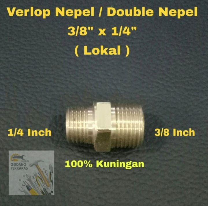 Verlop Nepel Kuningan 3/8x1/4 LOKAL - Dobel Double Nepel Drat Luar 3/8 x 1/4 Inchi | Lazada ...